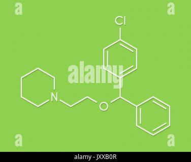 Cloperastine cough suppressant drug molecule. Skeletal formula Stock ...