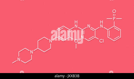Brigatinib cancer drug molecule. Skeletal formula Stock Photo - Alamy
