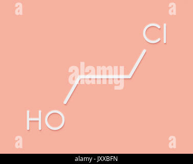 Ethylene chlorohydrin molecule. Side product formed during ethylene ...