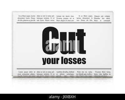 Business concept: newspaper headline Cut Your losses Stock Photo - Alamy
