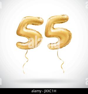 Isolated golden color number 55 with word years icon on white ...