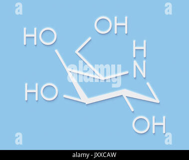 Migalastat Fabry disease drug molecule. Skeletal formula Stock Photo ...
