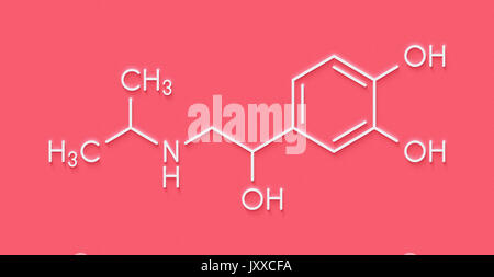 Isoprenaline (isoproterenol) drug molecule. Used in treatment of ...