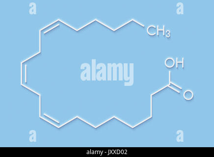 Dihomo-γ-linolenic acid (DGLA) fatty acid molecule. Omega 6-fatty acid ...