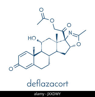 Deflazacort glucocorticoid drug molecule. Skeletal formula Stock Photo ...