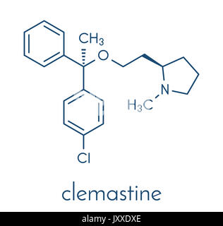 Clemastine (meclastine) antihistamine drug molecule. Used to treat ...