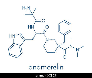 Anamorelin cancer cachexia and anorexia drug molecule. Skeletal formula ...