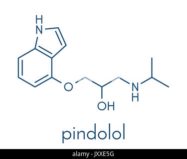 Pindolol beta blocker drug molecule. Skeletal formula Stock Photo - Alamy