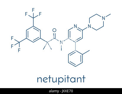 Netupitant drug molecule. NK1 receptor antagonist, used in combination ...