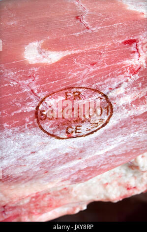 Meat stamp on carcass Stock Photo - Alamy