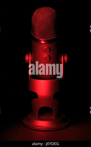 Vintage silver MIc with red color Stock Photo - Alamy