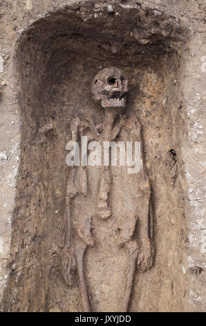 Human skeletons half-buried in volcanic mud, victims fleeing the ...