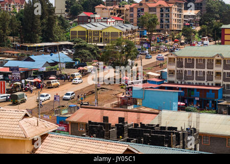 Ruaka town with buildings and people, Kenya Stock Photo - Alamy