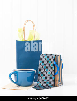Paper bags with coffee cup on desk in office. Food delivery service ...