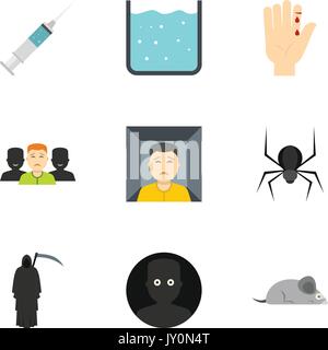 Various phobias icon set, flat style Stock Vector Image & Art - Alamy