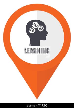 Training orange pointer vector icon in eps 10 isolated on white ...