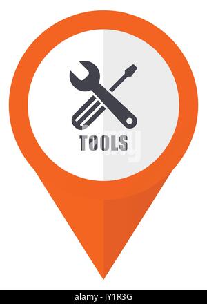Tools orange pointer vector icon in eps 10 isolated on white background ...
