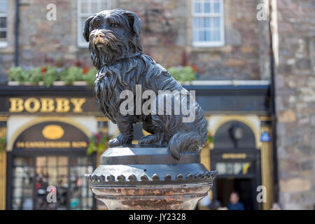 Statue of famous Scottie dog Bobby and Bobby's Bar Edinburgh Greyfriars ...