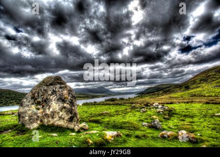 Area of Altnaharra, Scotland. The ruined remains of the Highland ...