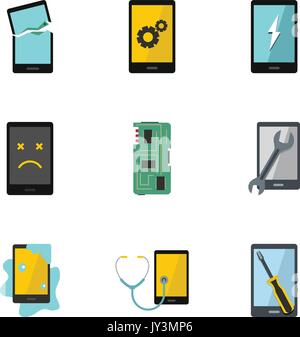 Broken phones fix icon set, flat style Stock Vector Image & Art - Alamy