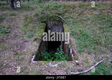 Entrance to an ammunition storage bunker used by German military during ...