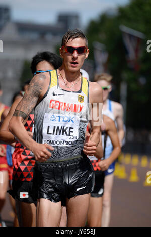 Christopher Linke of Germany competing in the men’s 20k walk at the ...