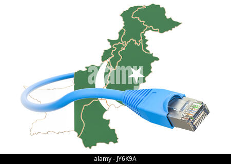 Internet connection in Pakistan concept. 3D rendering isolated on white ...