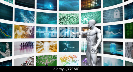 Entertainment Background with Wall of Videos and Screens or Tvs Stock ...
