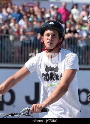 MOSCOW, RUSSIA - JULY 8: Alexander Nikulin, Russia, in BMX competitions ...
