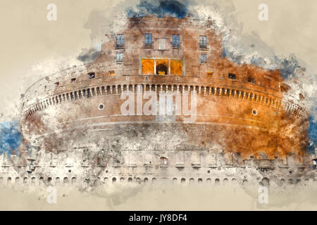 The famous Angels Castle in Rome - Castel Sant Angelo Stock Photo - Alamy