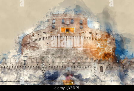 The famous Angels Castle in Rome - Castel Sant Angelo Stock Photo - Alamy