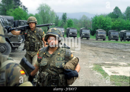 Spanish army, assault infantry platoon during NATO exercises in north ...