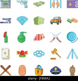 Delinquency icons set, cartoon style Stock Vector Image & Art - Alamy