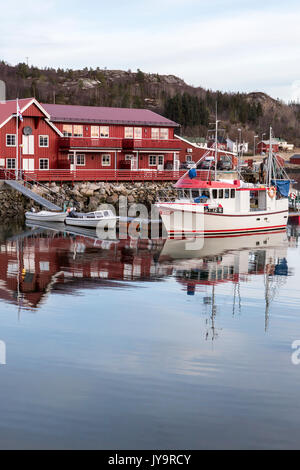 A typical fishing village Froya Island, Trondelag, Norway, Scandinavia ...