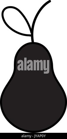 contour delicious pear fruit with protein nutrition Stock Vector Image ...