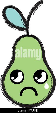 kawaii cute crying pear fruit Stock Vector Image & Art - Alamy