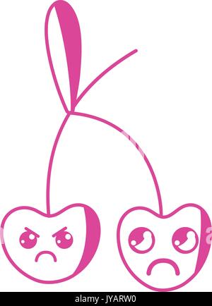 kawaii cute sad cherry fruit Stock Vector Image & Art - Alamy