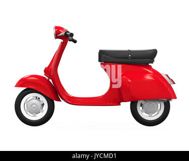 Old vintage motorcycle isolated on white. 3D illustration Stock Photo ...