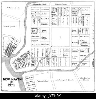 Map of New Haven. New Haven. 1641 Stock Photo - Alamy