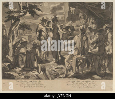 A Moonlit scene depicting the Areopagite judged of Athens, from Thronus ...