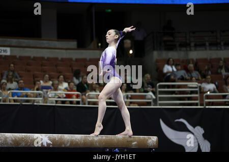 August 18, 2017: Gymnast Elena Arenas competes on the first day of the ...