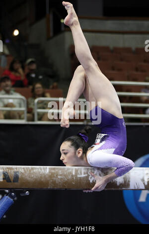 August 18, 2017: Gymnast Elena Arenas competes on the first day of the ...