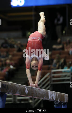 August 18, 2017: Gymnast Ragan Smith competes on the first day of the ...