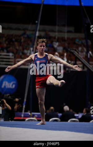 August 19, 2017: Gymnast Eddie Penev competes on the second and final ...