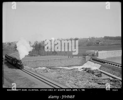 Wachusett Dam, Central Massachusetts Railroad bridge over waste channel ...
