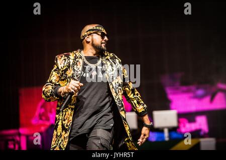 The jamaican rapper Sean Paul pictured on stage as he performs live at ...