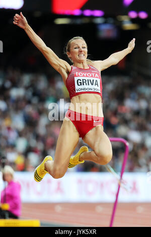 Lauma GRIVA (Latvia), competing in the Long Jump Women Final at the ...