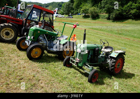 Vintage tractors displayed. Normag from 1930es and Steyr Daimler Puch ...