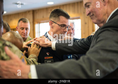 Florida National Guard senior leaders present the state of Florida flag ...