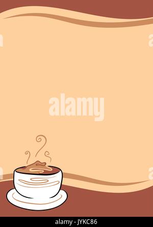 Coffee illustration for poster or menu template. Decorative sketch of ...